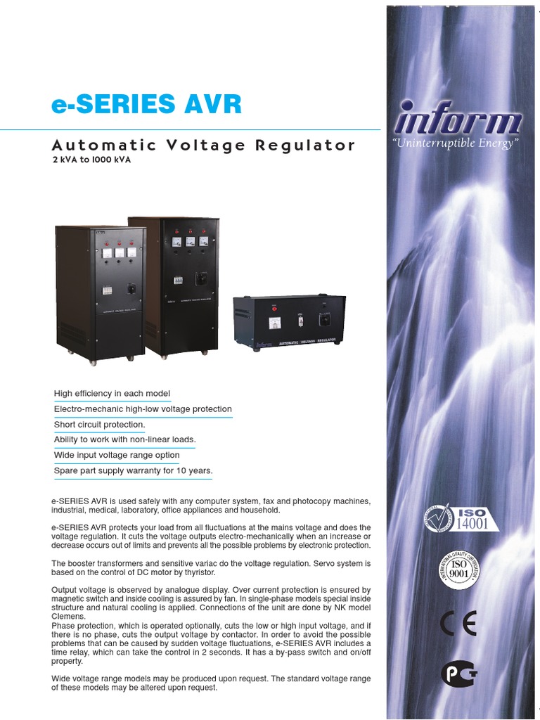 Avr Series Brochure | PDF | Power Supply | Equipment