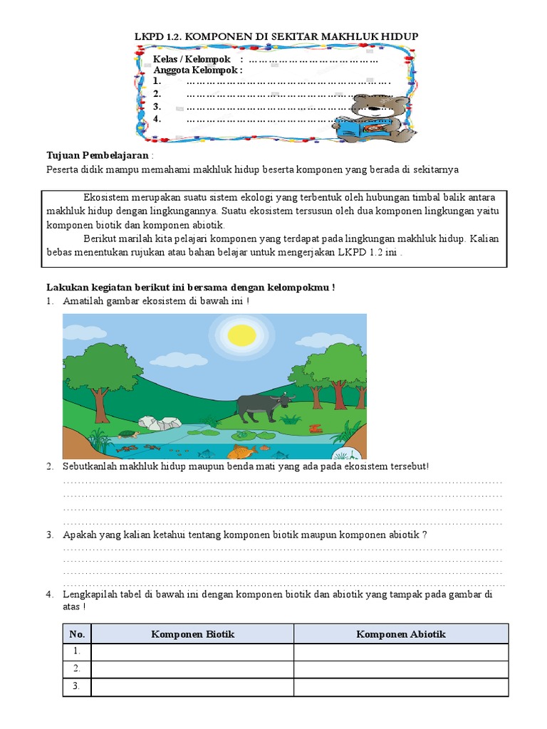 LKPD 2. Komponen Biotik Dan Abiotik | PDF