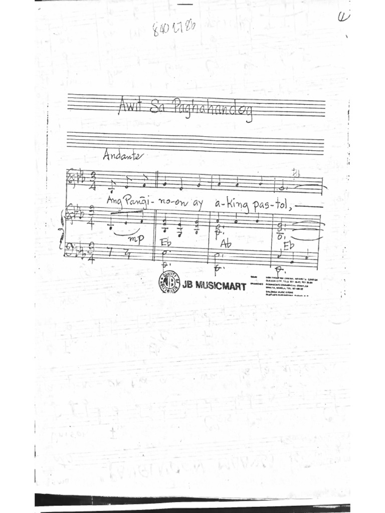 Awit Sa Paghahandog - Lucio San Pedro | PDF