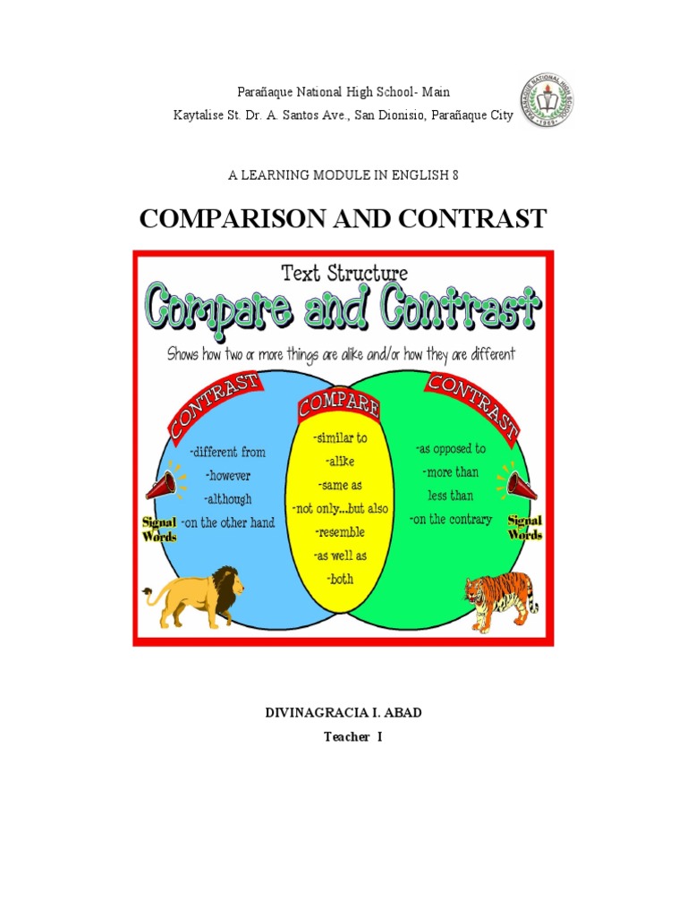 This Is Itrevised Comparison and Contrast 2nd Revision For Sharing ...