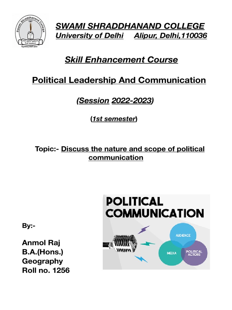 Scope of Political Communication Intr | PDF