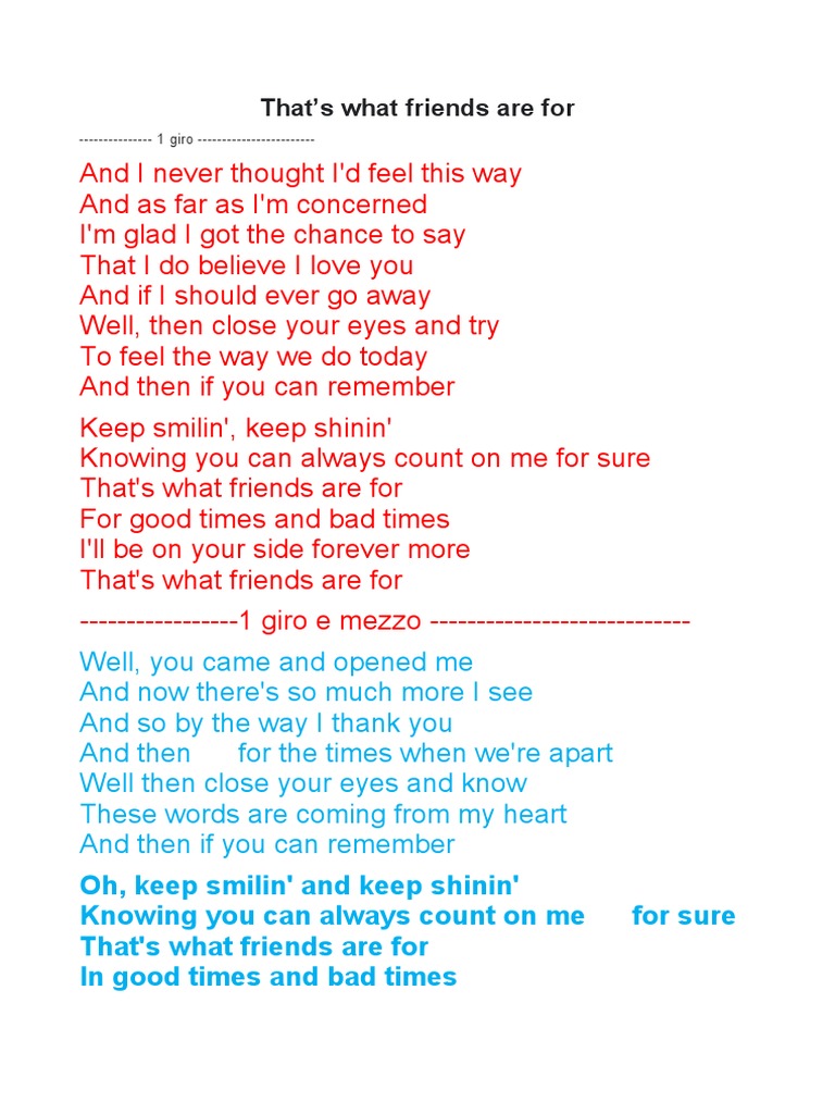 That's What Friends Arer For | PDF