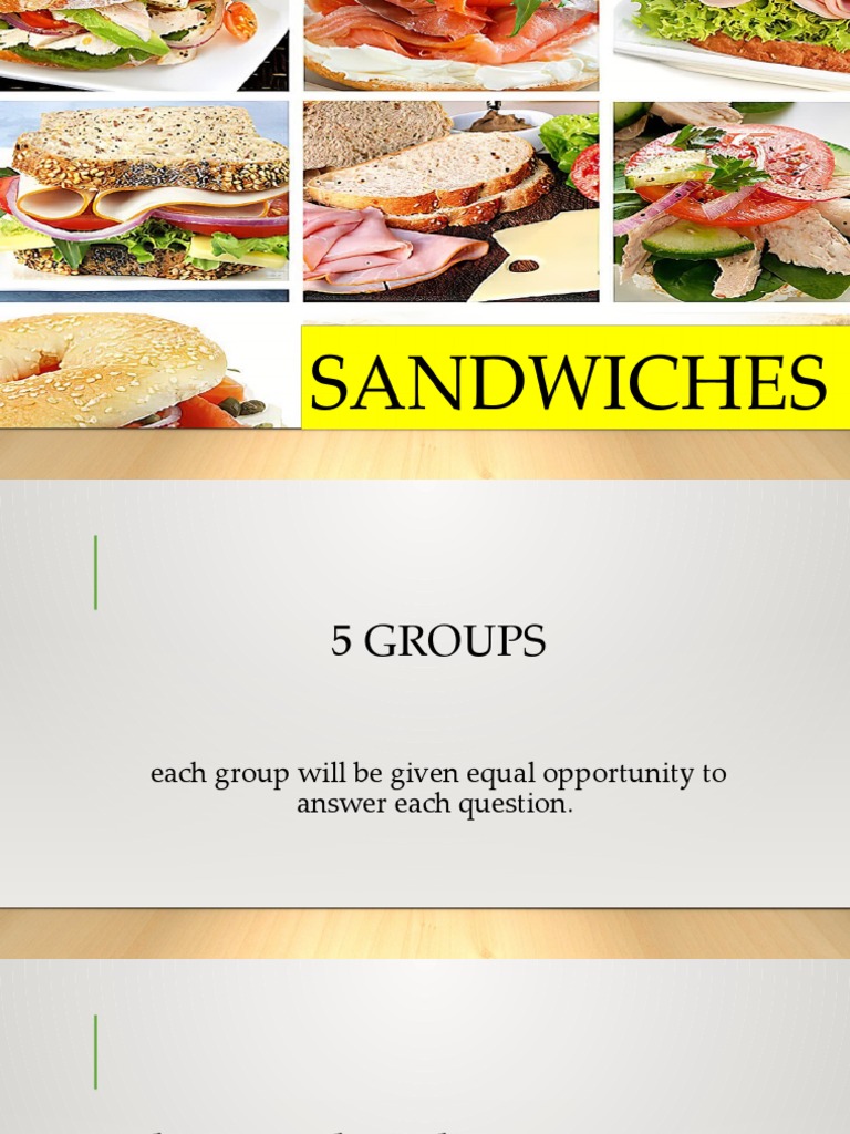 SANDWICHES For COOKERY GRADE 11 | PDF | Cooking, Food & Wine | Home ...