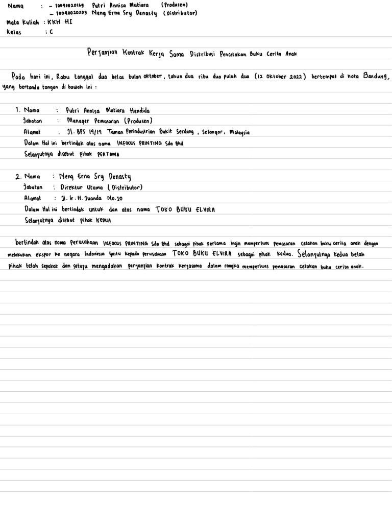 Putri Annisa - Tugas Kontrak Per 4 KKH HI | PDF