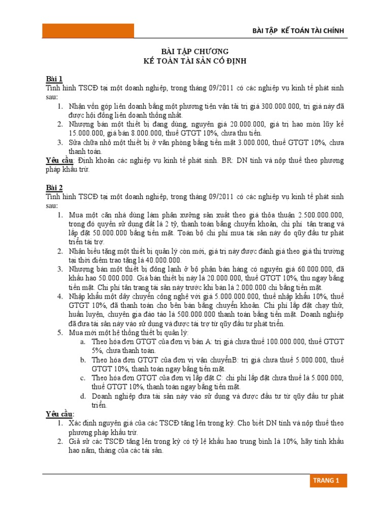 Bai Tap KTTC - CHUONG 3 | PDF