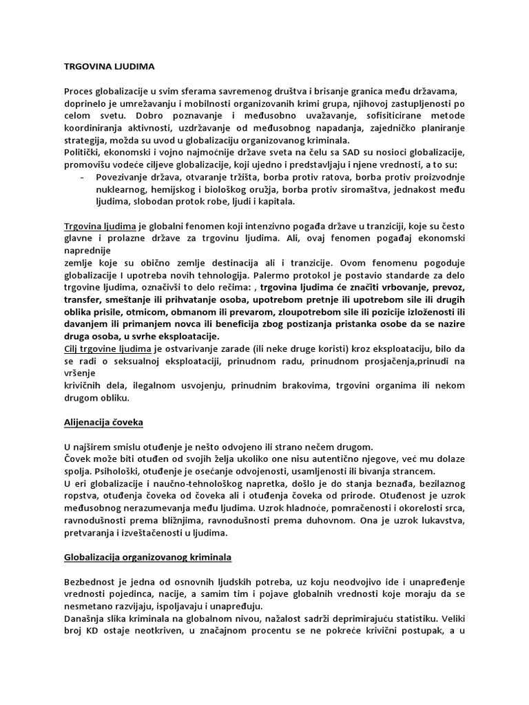 Trgovina Ljudima | PDF