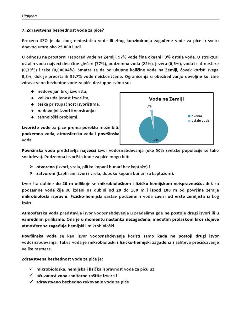 Zdravstvena Bezbednost Vode Za Piće | PDF