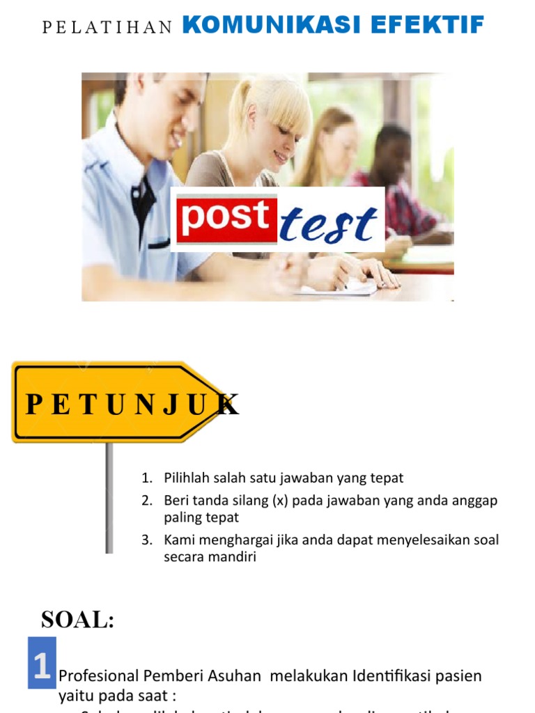Pre Dan Post Test Komunikasi Efektif | PDF