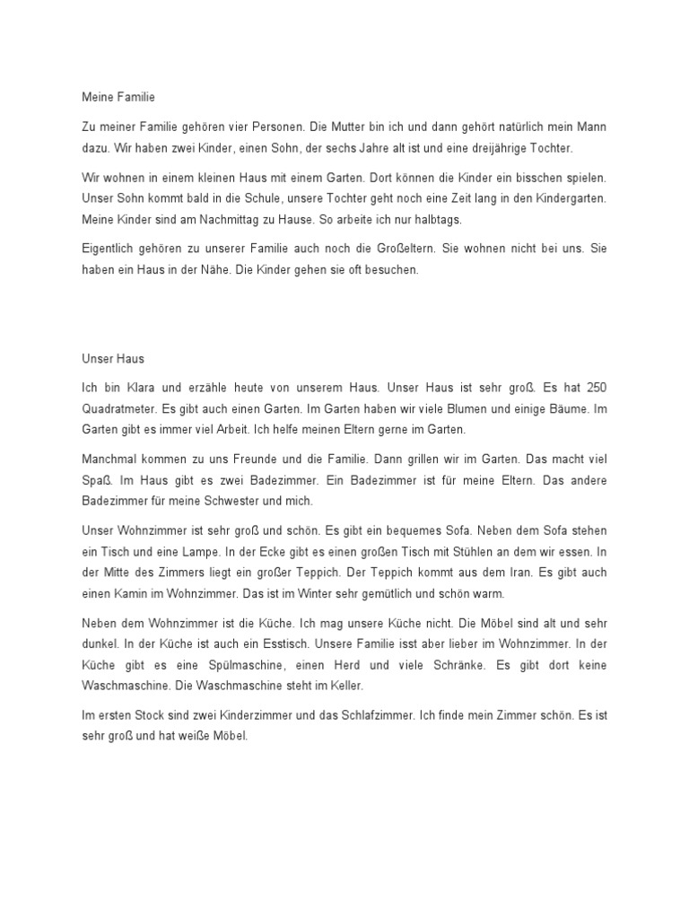 Nemacki Tekst A1 | PDF