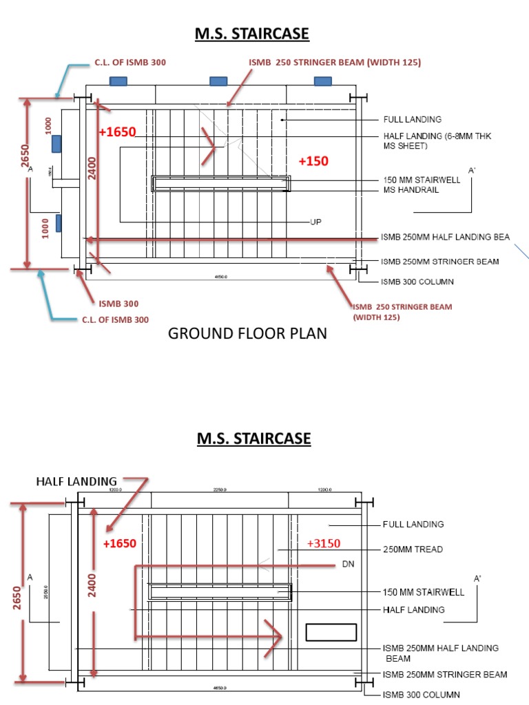 M.S. Staircase Detail Drawing | PDF