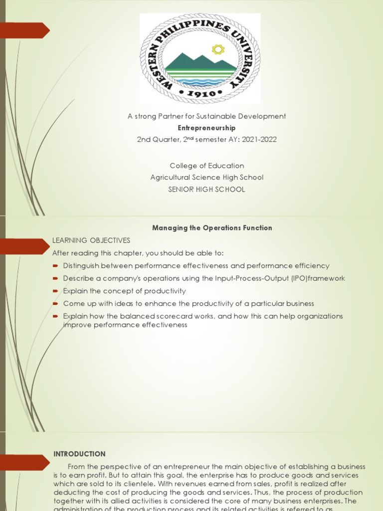 Entrep Chapter 9 Lesson | Download Free PDF | Factors Of Production | Profit (Economics)