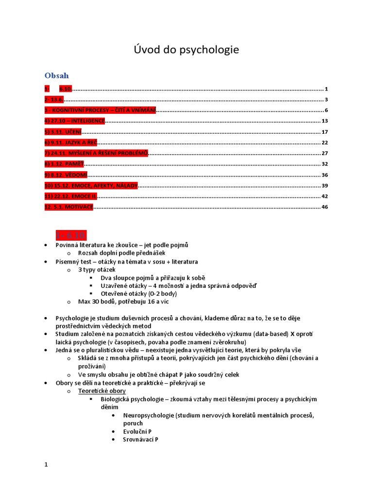 Úvod Do Psychologie | PDF