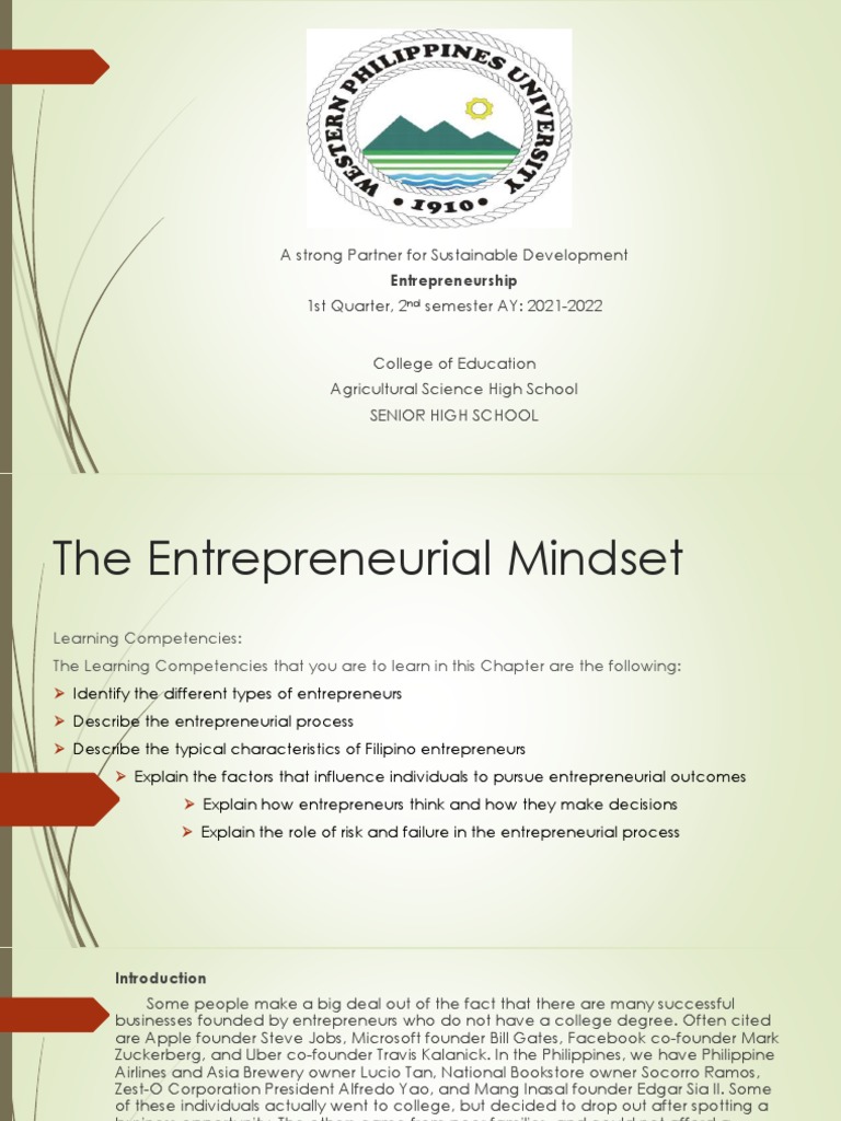 Entrep Chapter 1 Lesson | Download Free PDF | Entrepreneurship | Thought