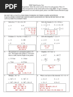 Sample PERT Math Practice TEST | PDF | Polynomial | Mathematical Objects