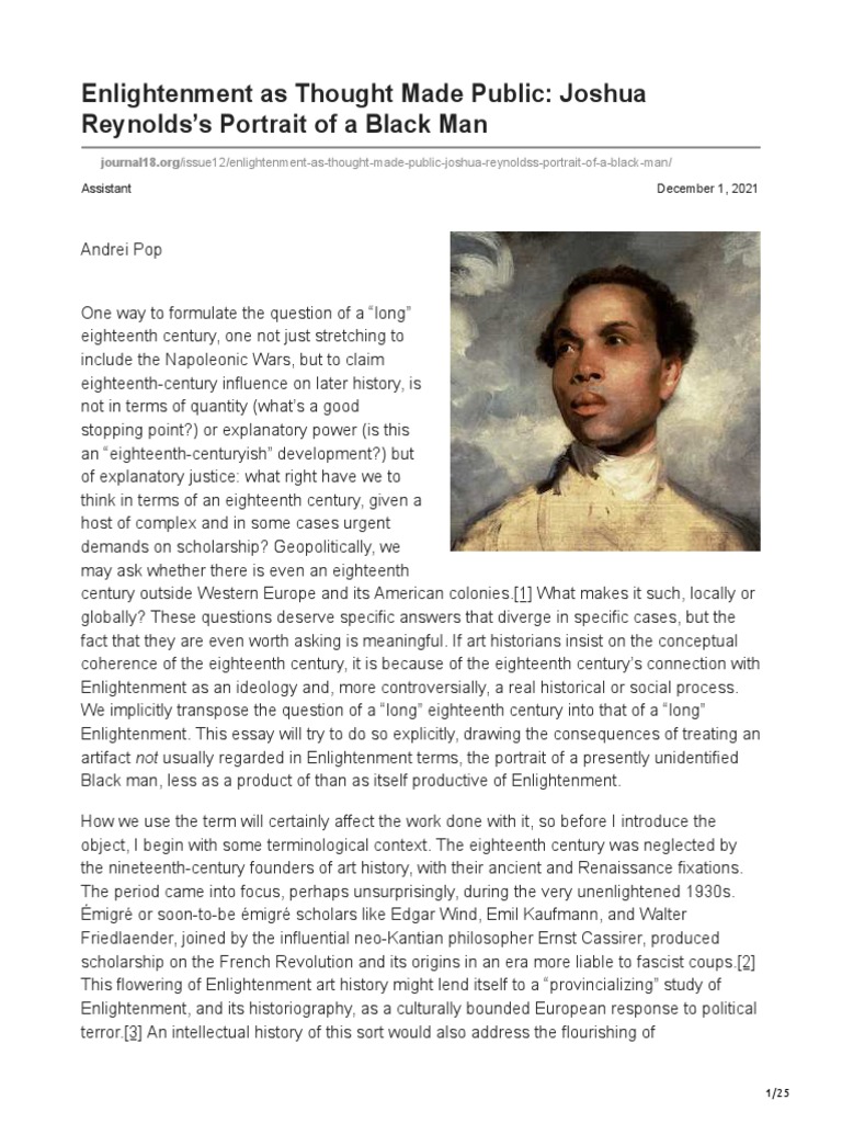 Pop-Black Man 18th Century | PDF | Immanuel Kant | Age Of Enlightenment