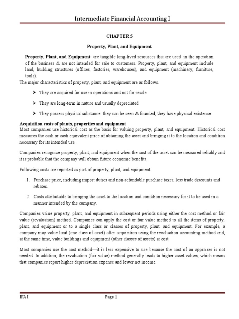Ifa I Chapter 5 | Download Free PDF | Depreciation | Book Value