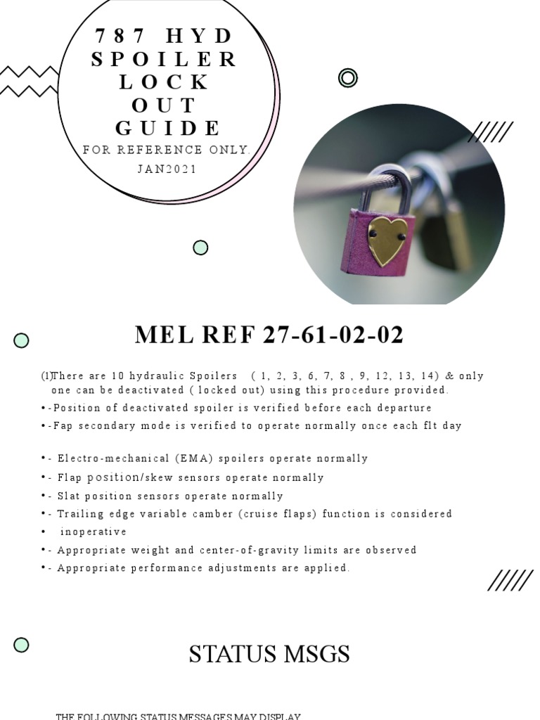 787 Hyd Spoiler Lockout | PDF | Vehicle Parts | Aerospace