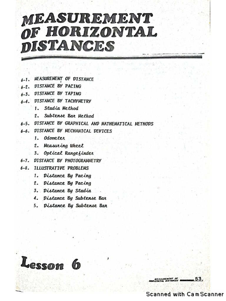 Lesson 3 - Horizontal Distances (Reading Material) | PDF