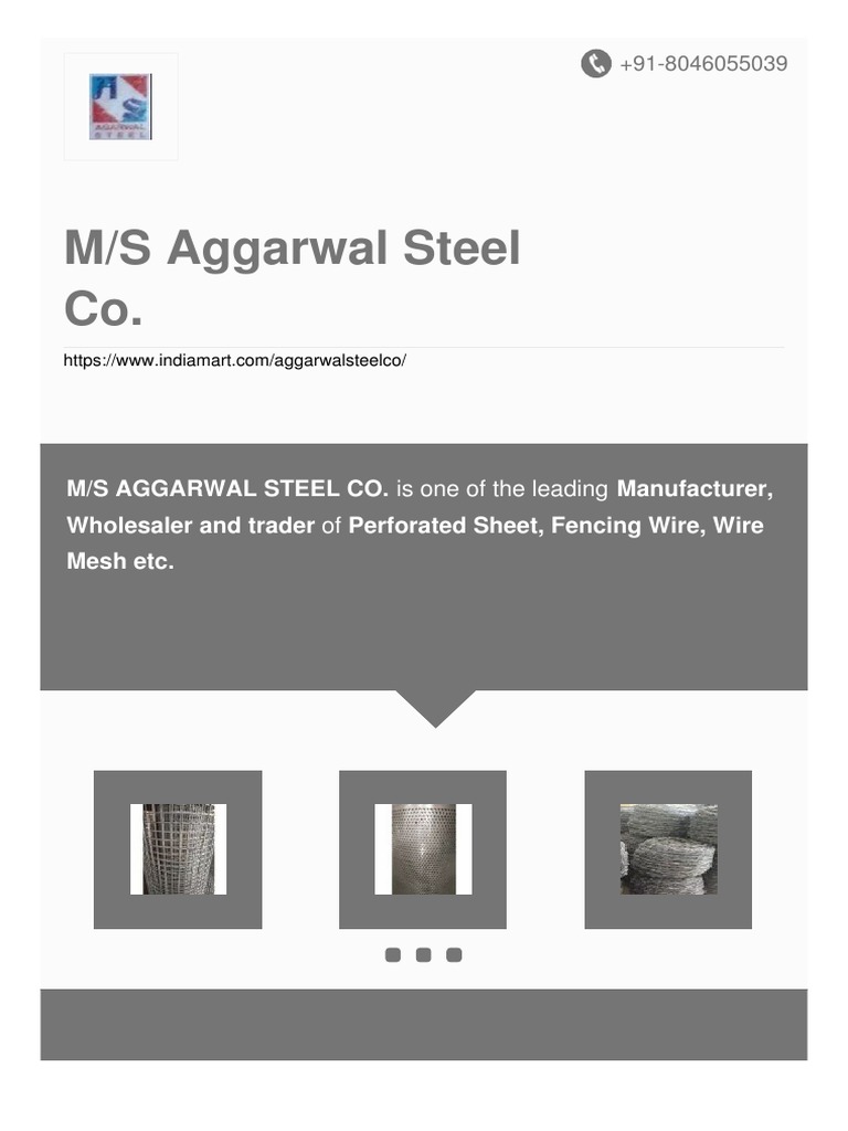 Aggarwal Steel: Perforated Sheets & Wire Mesh | PDF
