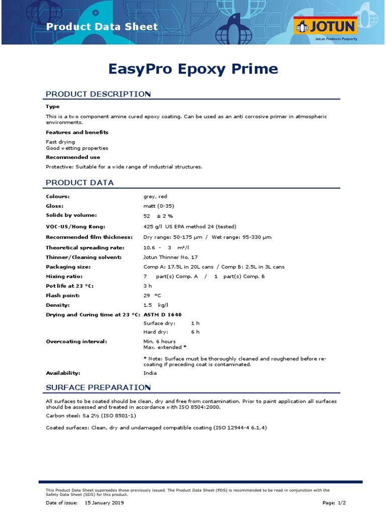 EasyPro Epoxy Prime 2019 | PDF | Epoxy | Paint
