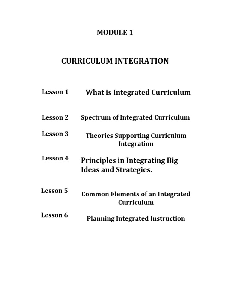 Module 1 Curriculum Integration | PDF | Curriculum | Constructivism ...