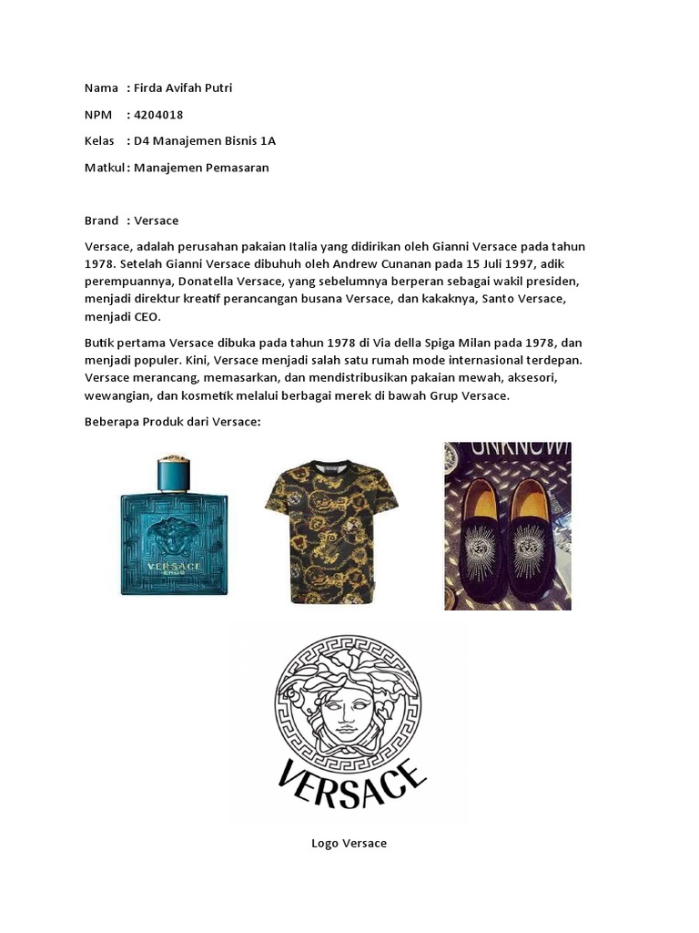 Analisis Brand Versace | PDF