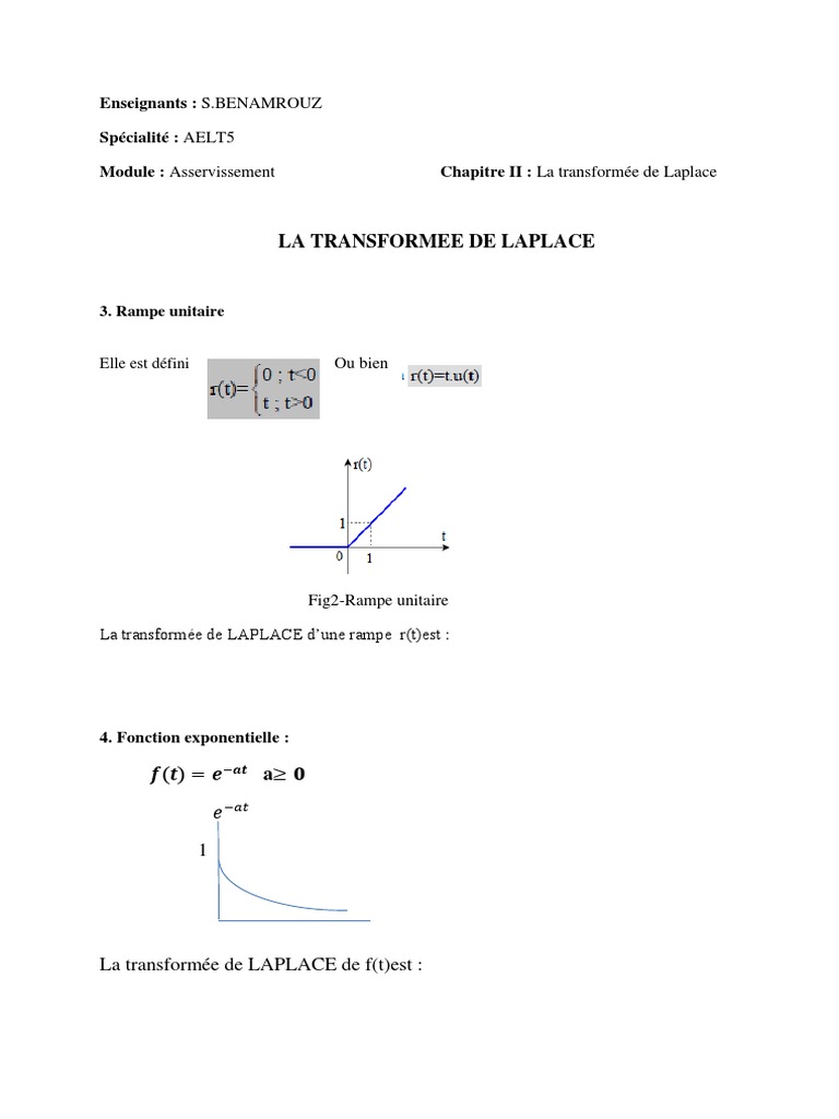 Transformée de Laplace : Fonctions clés | PDF | Ordinateurs