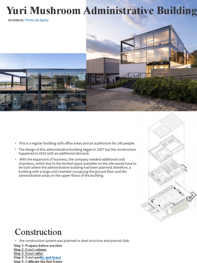 Yuri Mushroom Administrative Building | PDF | Column | Beam (Structure)