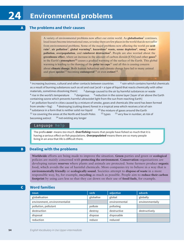 Environment Vocabulary Pdf