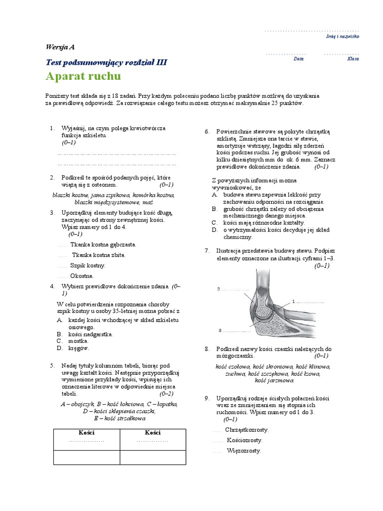 Test Aparat Ruchu | PDF