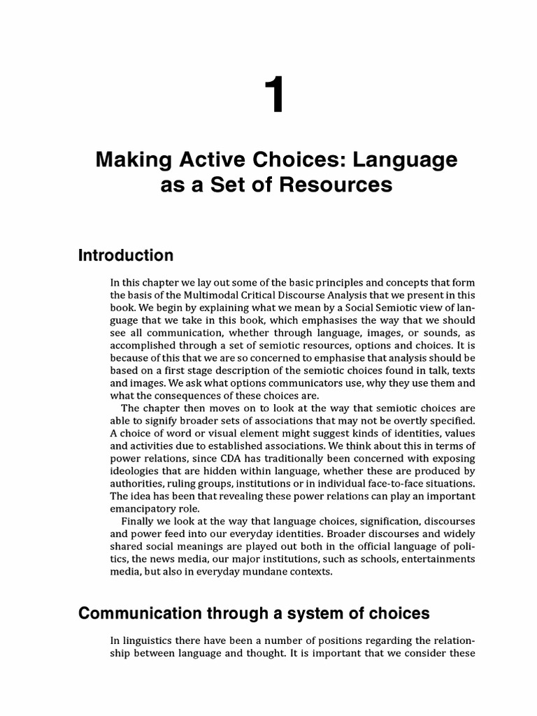 Social Semiotics in Language Choices | PDF | Ideologies | Discourse