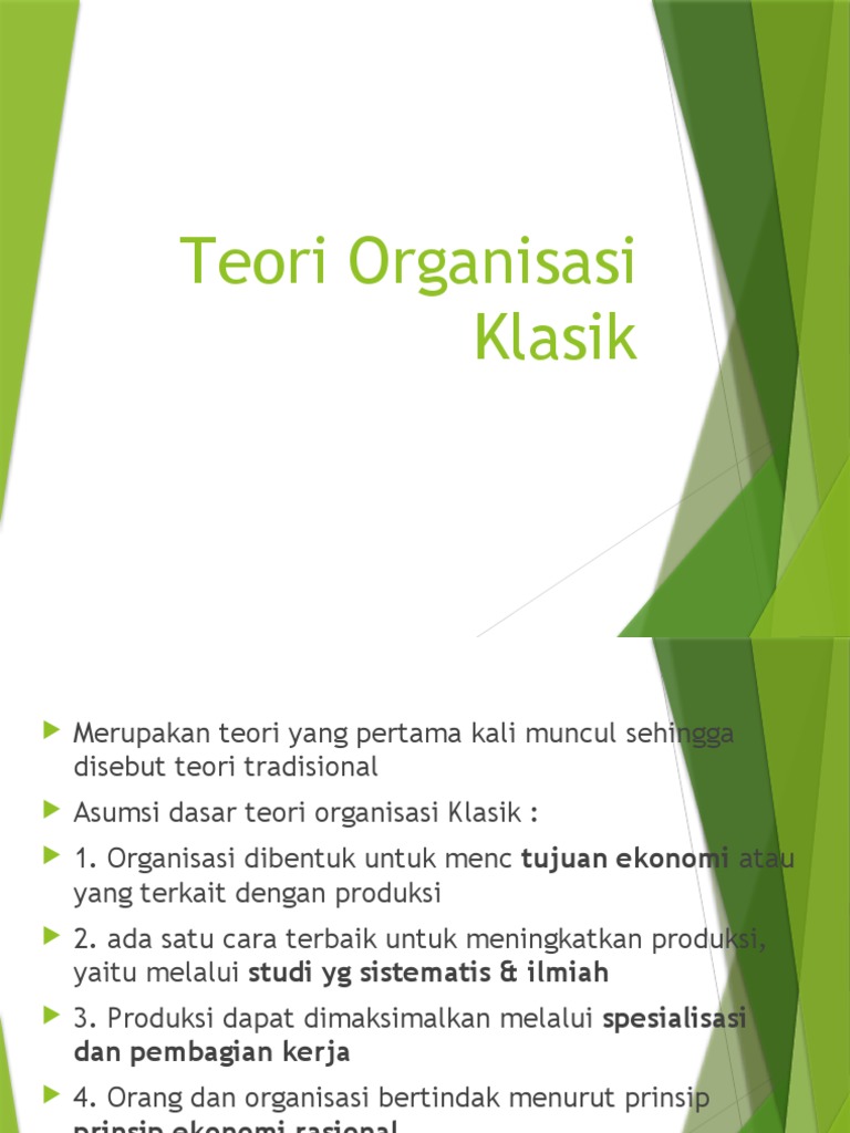 Teori Organisasi Klasik | PDF
