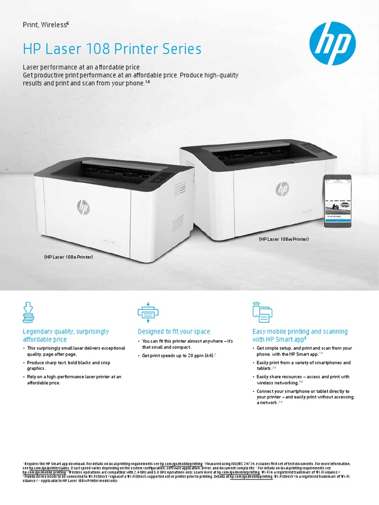 HP M108a | PDF | Printer (Computing) | Wi Fi