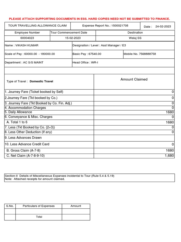 Please Attach Supporting Documents in Ess. Hard Copies Need Not Be ...