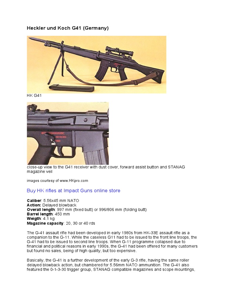 HK G41 assault rifle | PDF