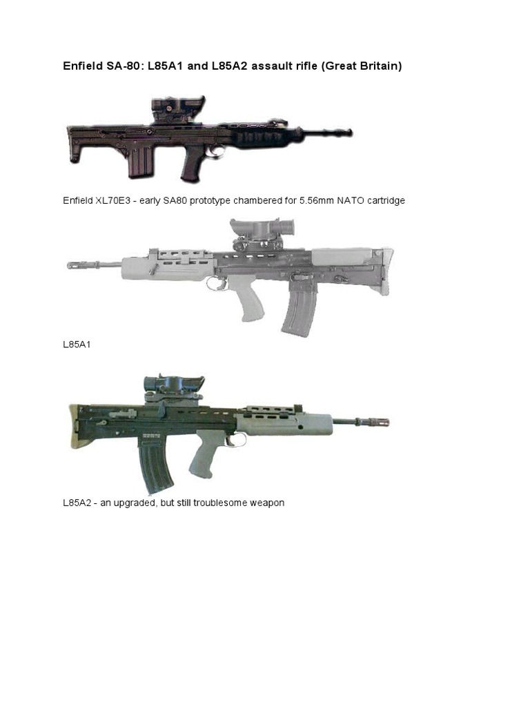 Enfield Sa-80 L85-A1 and L85-A2 Assault Rifle (Great Britain) | PDF | Military Science | Securities