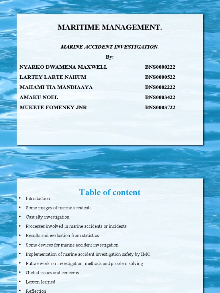 Marine Accident Investigation | PDF | Risk