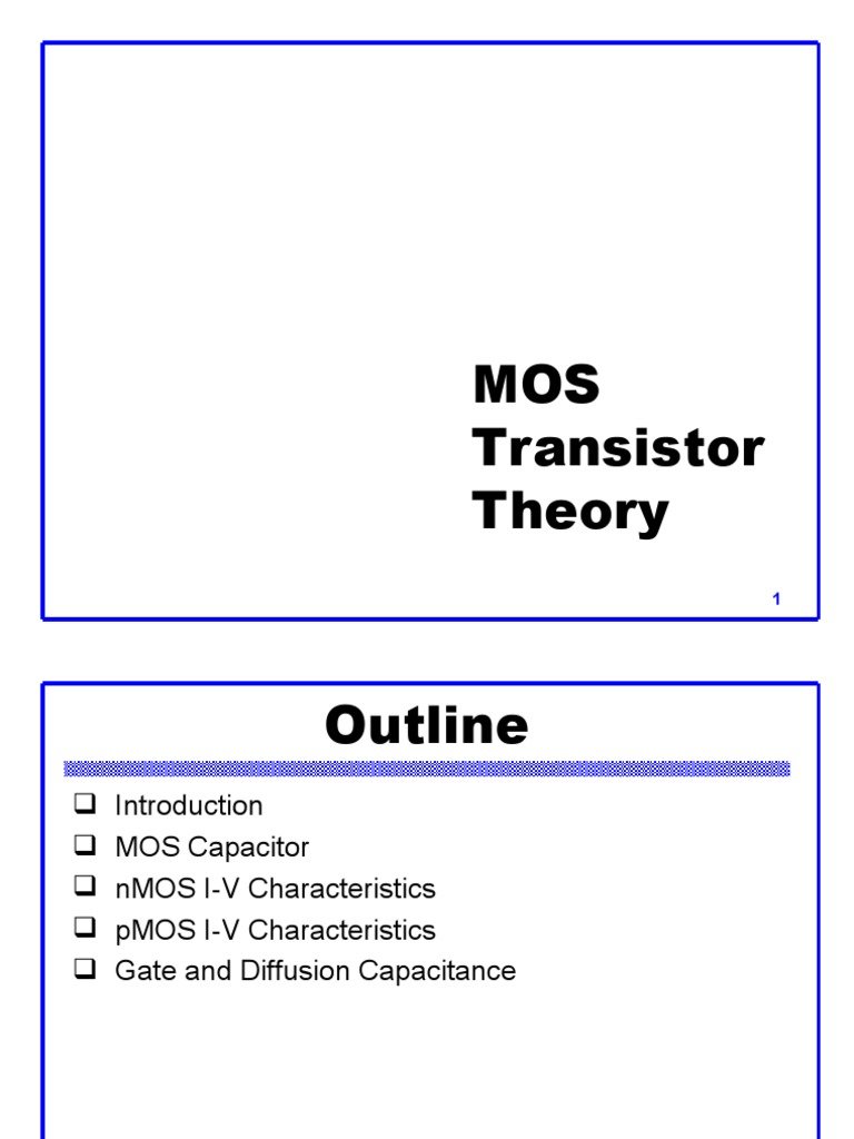 MOS Transistors | PDF | Mosfet | Cmos