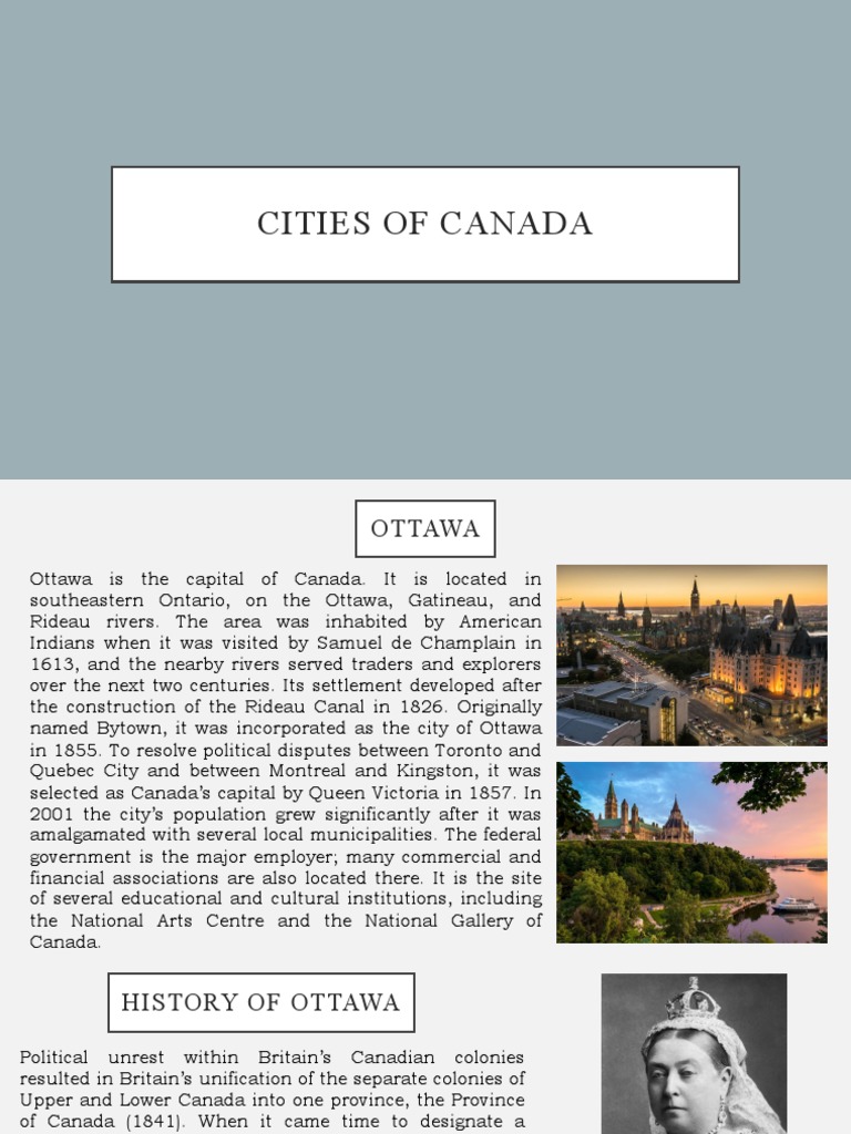 Cities of Canada | PDF | Ottawa | Montreal