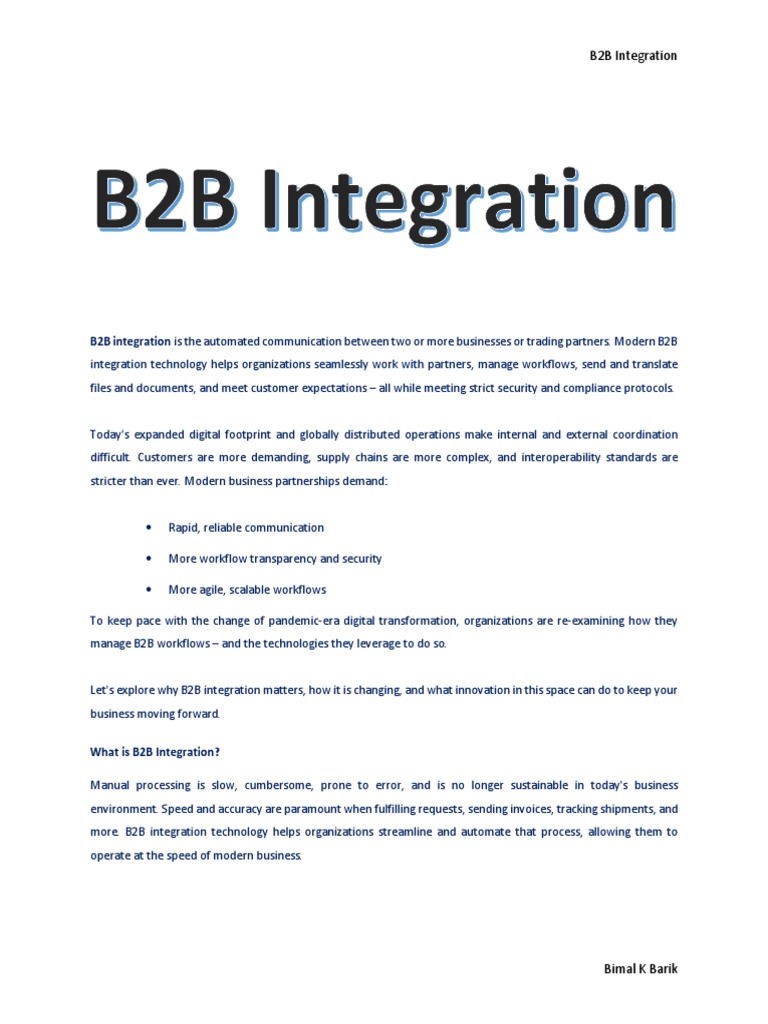 B2B Integration | PDF | Electronic Data Interchange | Web Service