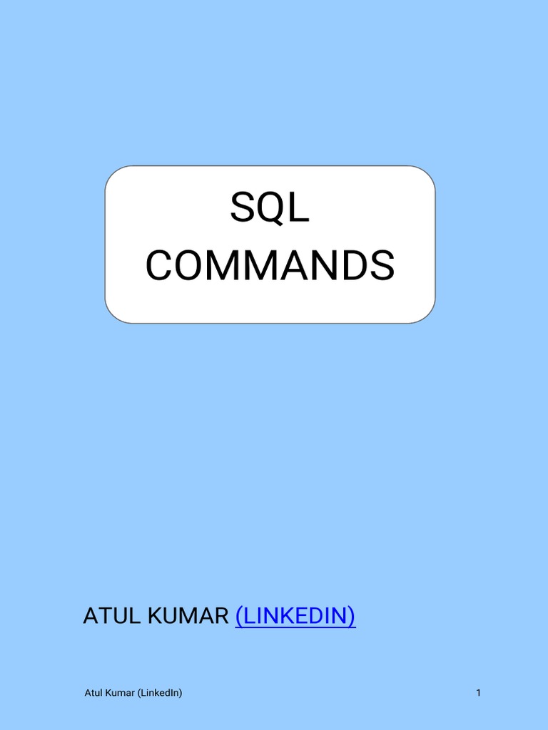 ?SQL Commands ? | PDF | Computer Data | Computing ?SQL Commands ? | PDF | Computer Data | Computing