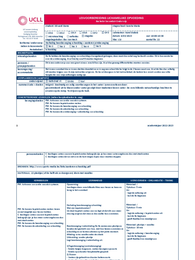 2023.03.06 10h00 Tot 10h30 L3J Lesvroobreidingsformulier Herhaling ...