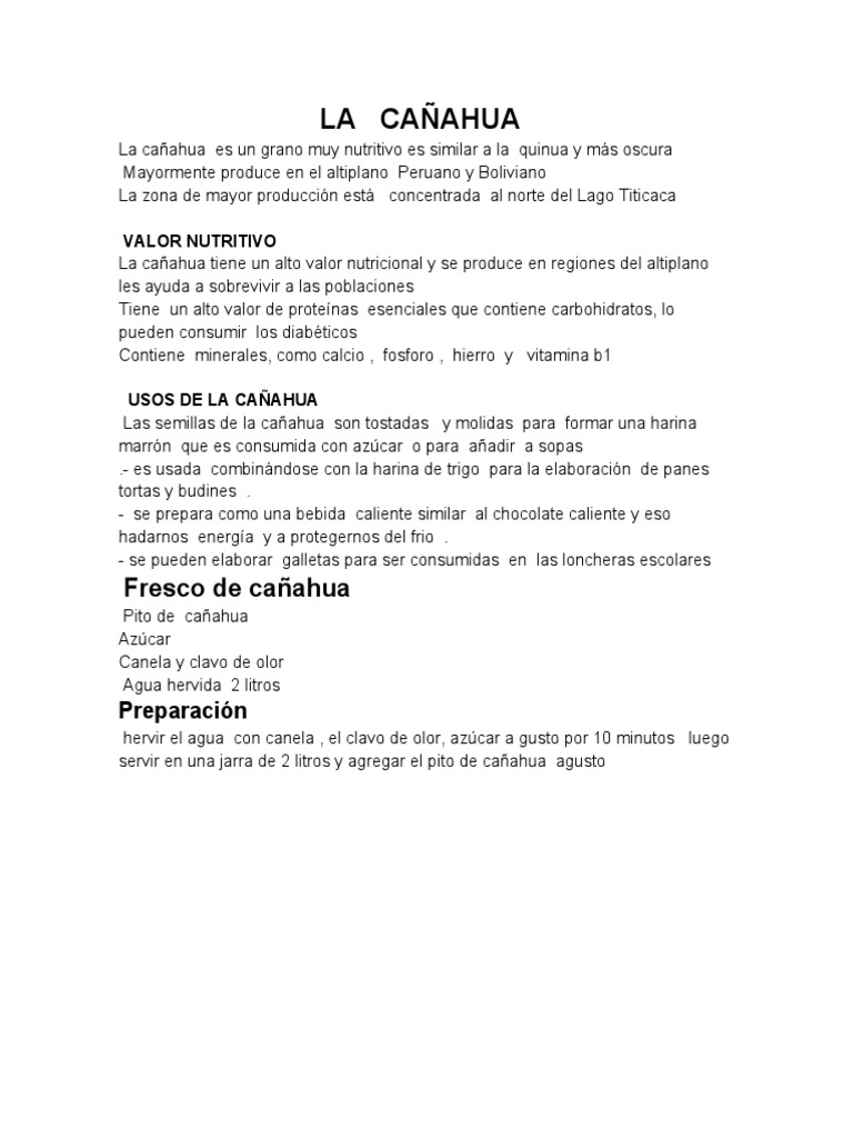 La Cañahua | PDF | Cocina, comidas y vino