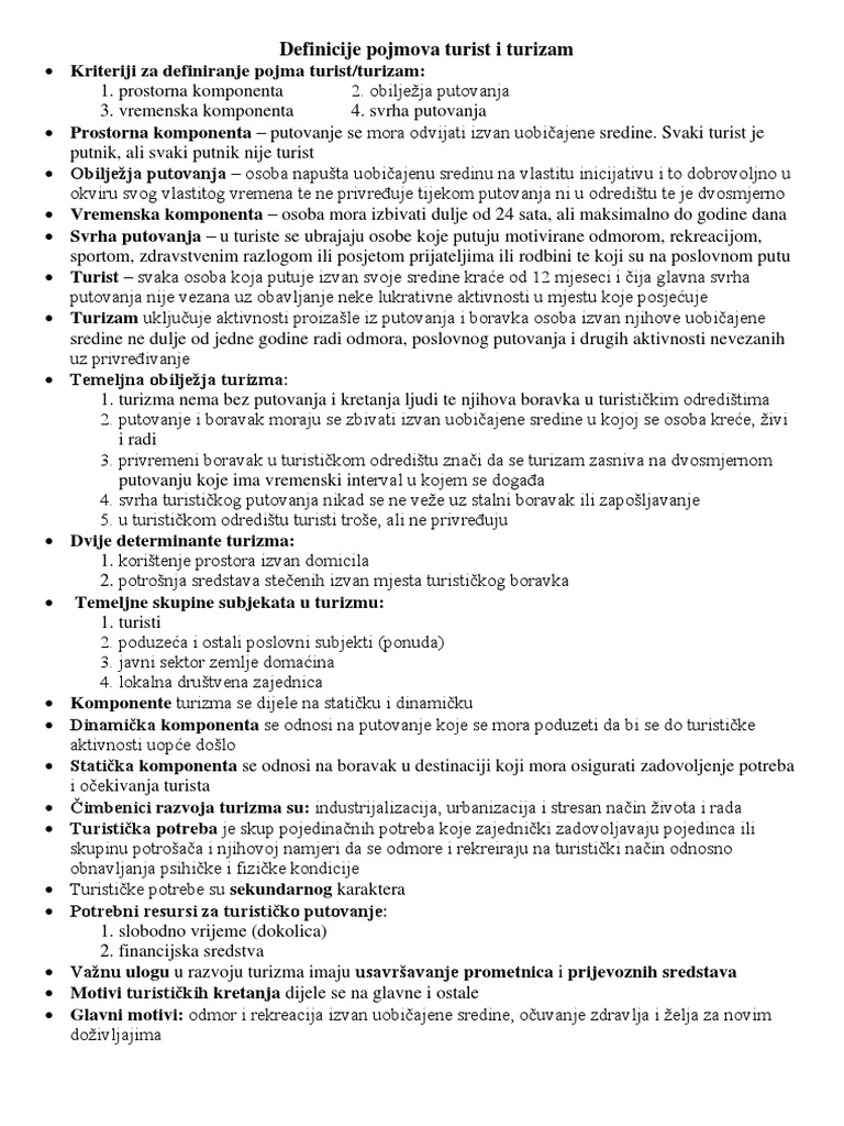 Osnove Turizma Skripta | PDF