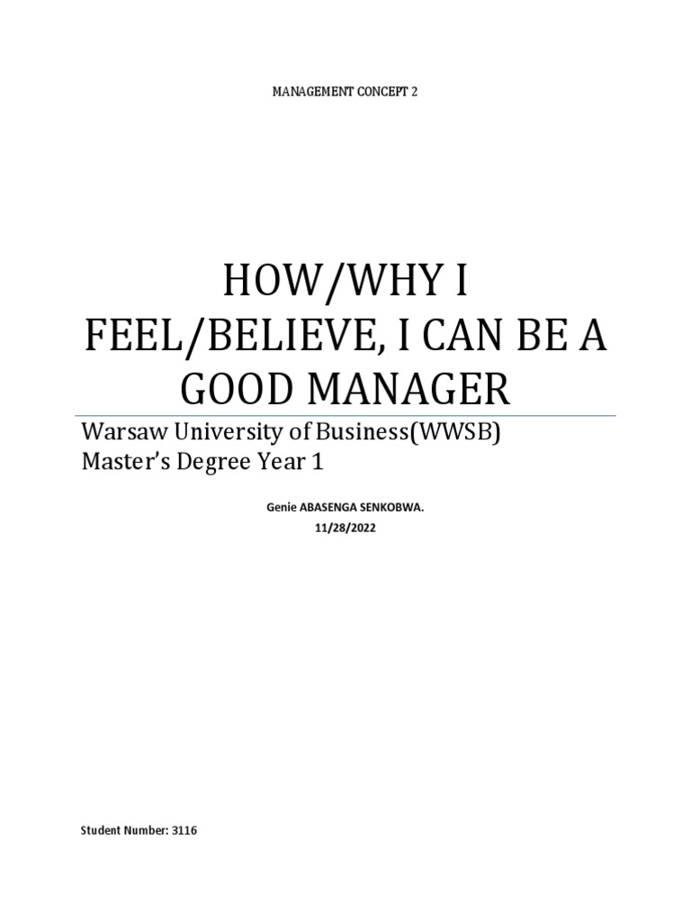 Qualities of an Effective Manager | PDF | Business | Self-Improvement