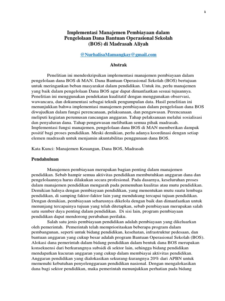 Implementasi Manajemen Pembiayaan Dalam | PDF