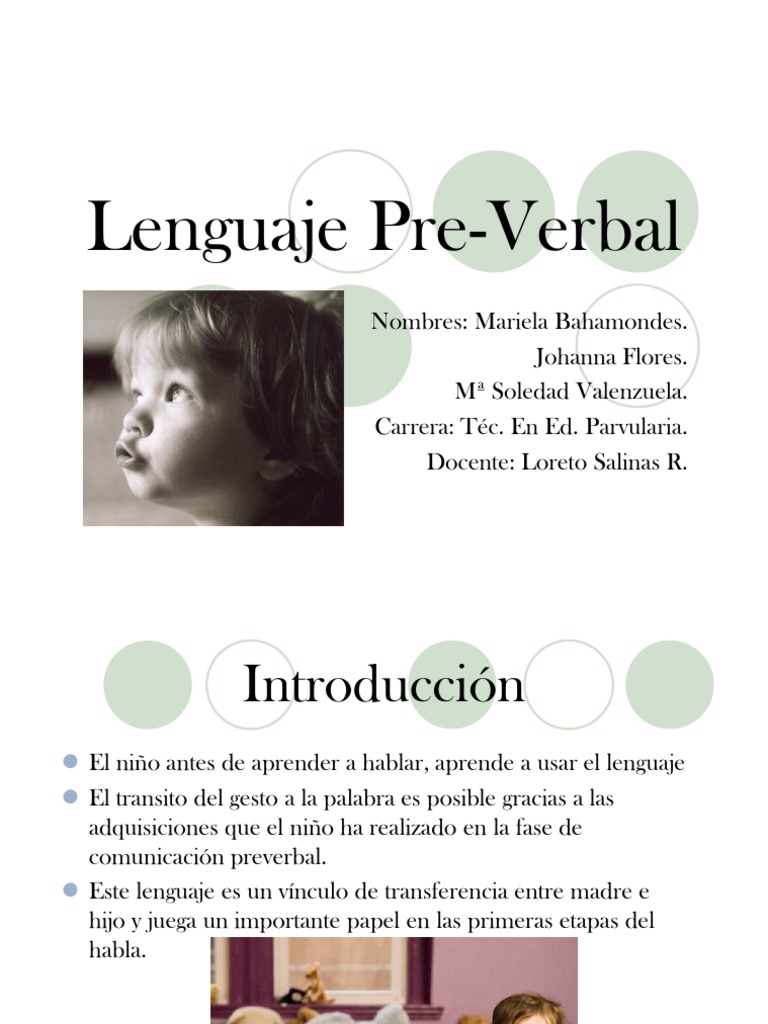 Ejemplos de lenguaje preverbal en bebés | PDF