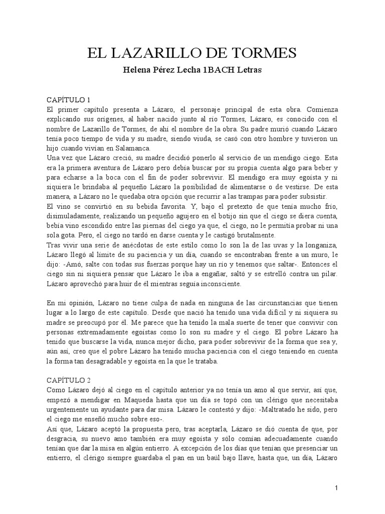 El Lazarillo de Tormes | PDF
