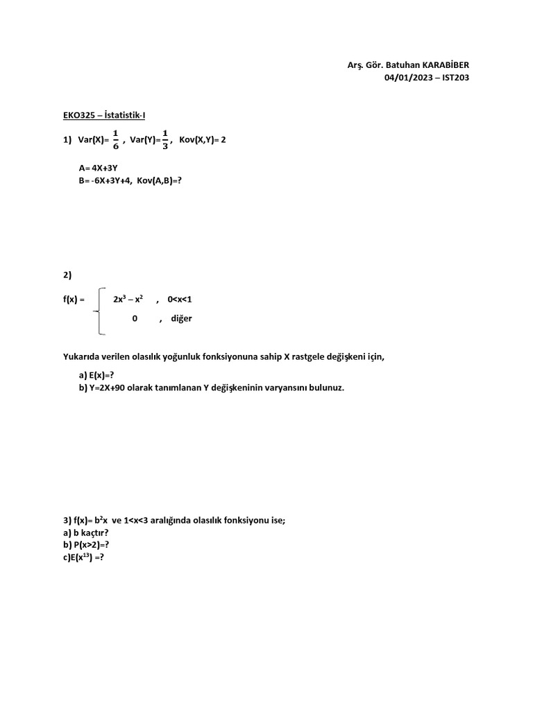 Son Hafta Asistan Dersi Sorulari | PDF