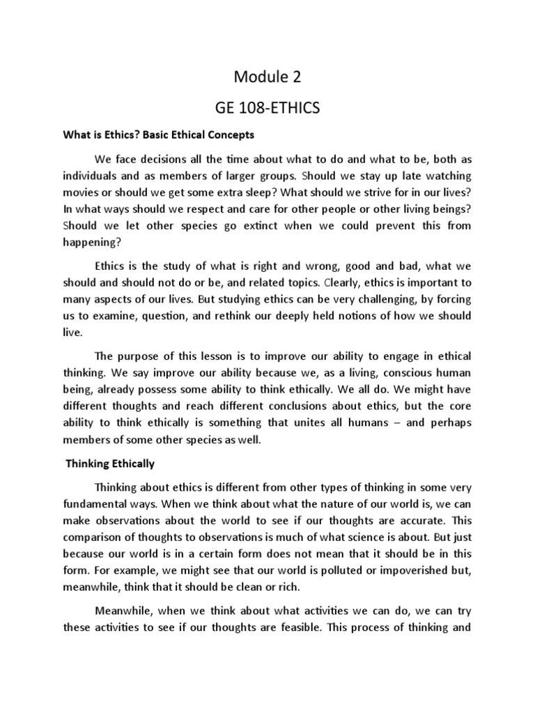 Module 2 | PDF | Morality | Thought